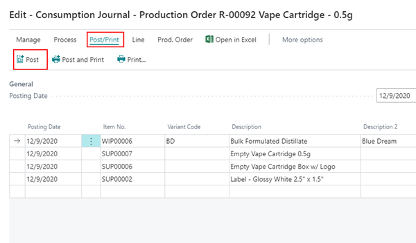 Consumption Journal Improvements