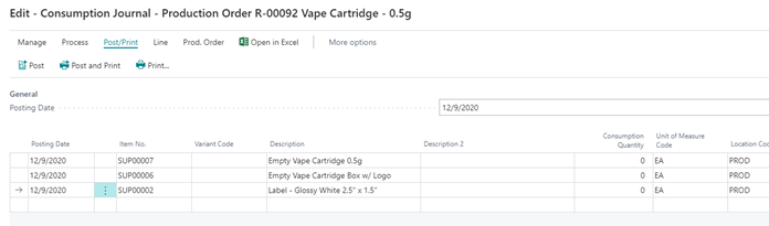 Consumption Journal Improvements