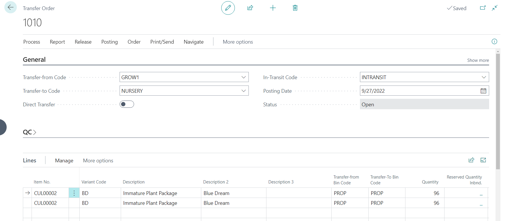 Cultivation - Create an Immature Plant Packages
