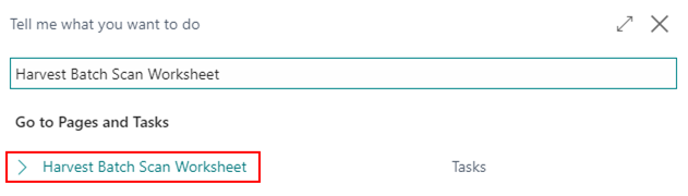 Cultivation - Harvest Batch Scan Worksheet