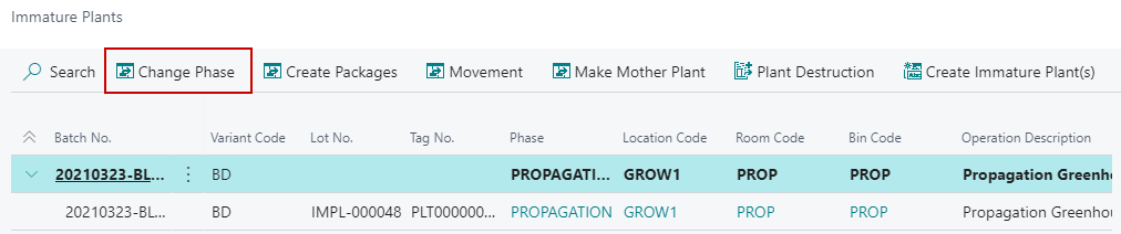 Cultivation - Appendix - Function Run Codes - Immature Plant to Plant
