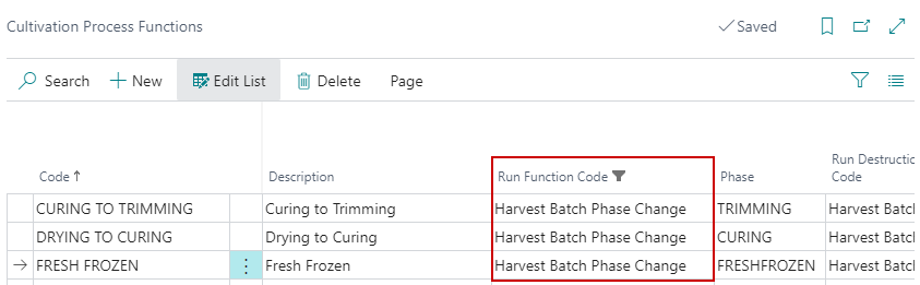 Cultivation - Appendix - Function Run Codes - Harvest Batch Phase Change