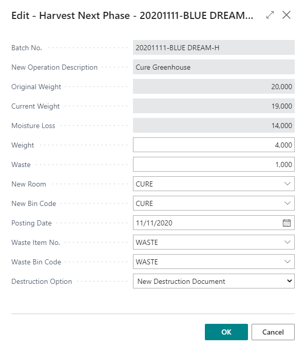 Cultivation - Appendix - Function Run Codes - Harvest Batch Phase Change