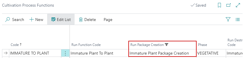 Cultivation - Appendix - Function Run Codes - Immature Plant Package Creation