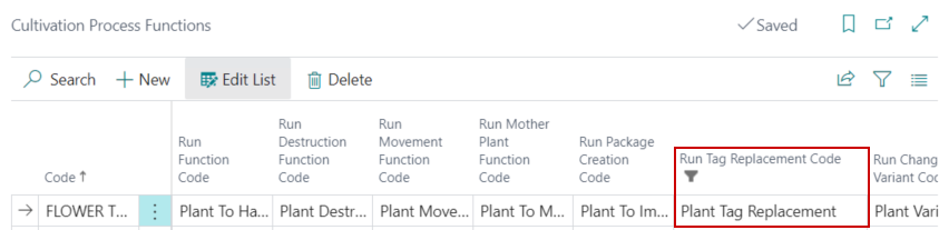 Cultivation - Appendix - Function Run Codes - Plant Tag Change