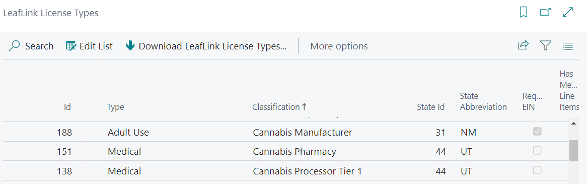 LeafLink License Types