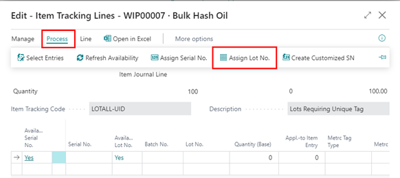 CBC Manufacturing - Batch No. Tracking