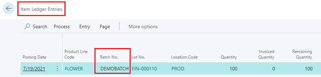 CBC Manufacturing - Batch No. Tracking