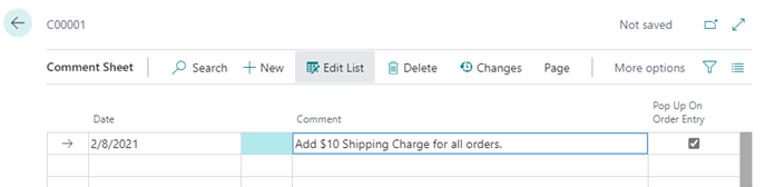 CBC - How to have Customer Notes pop-up on Sales Orders